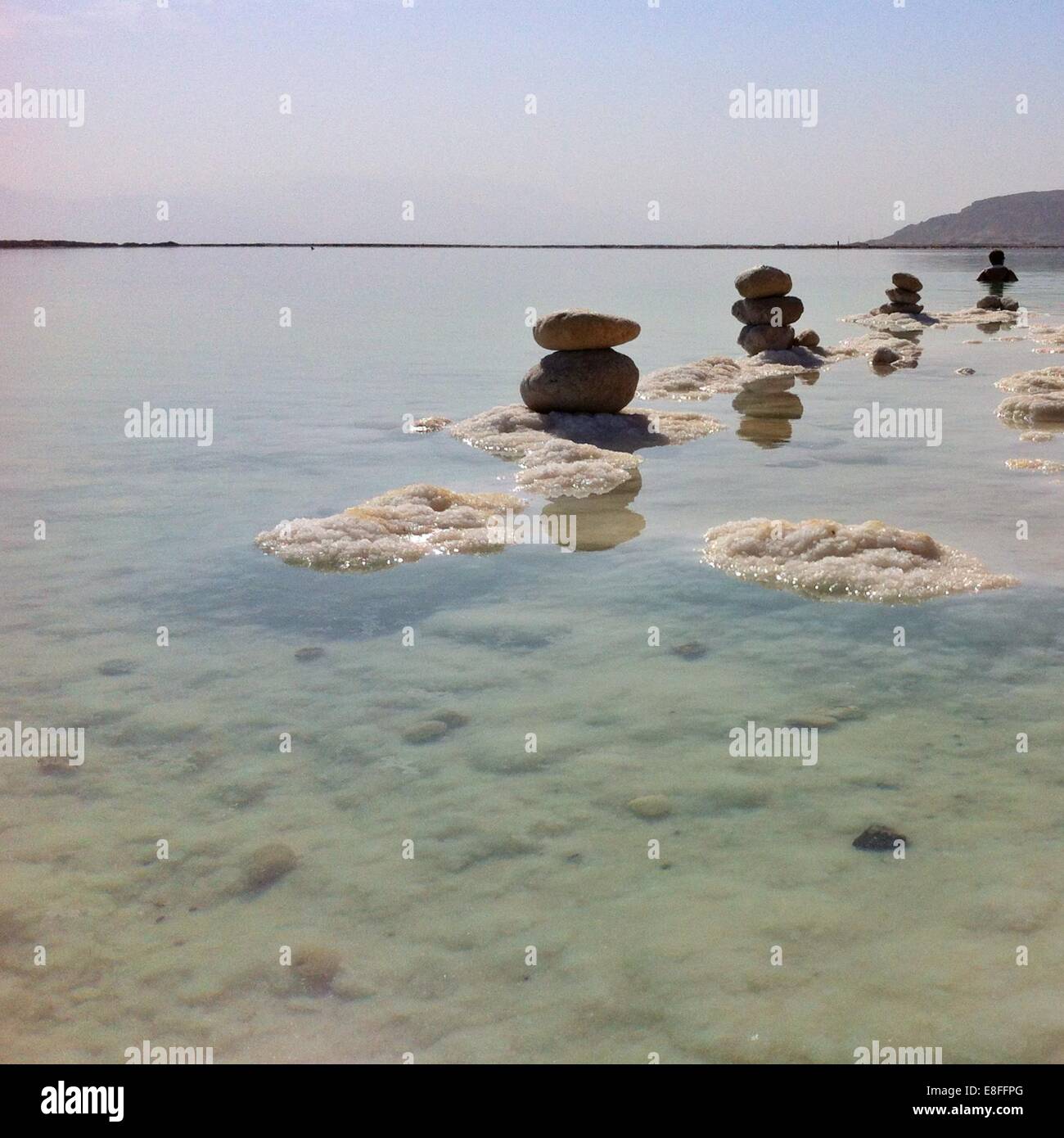 Stacks of pebbles in Dead Sea, Israel Stock Photo - Alamy