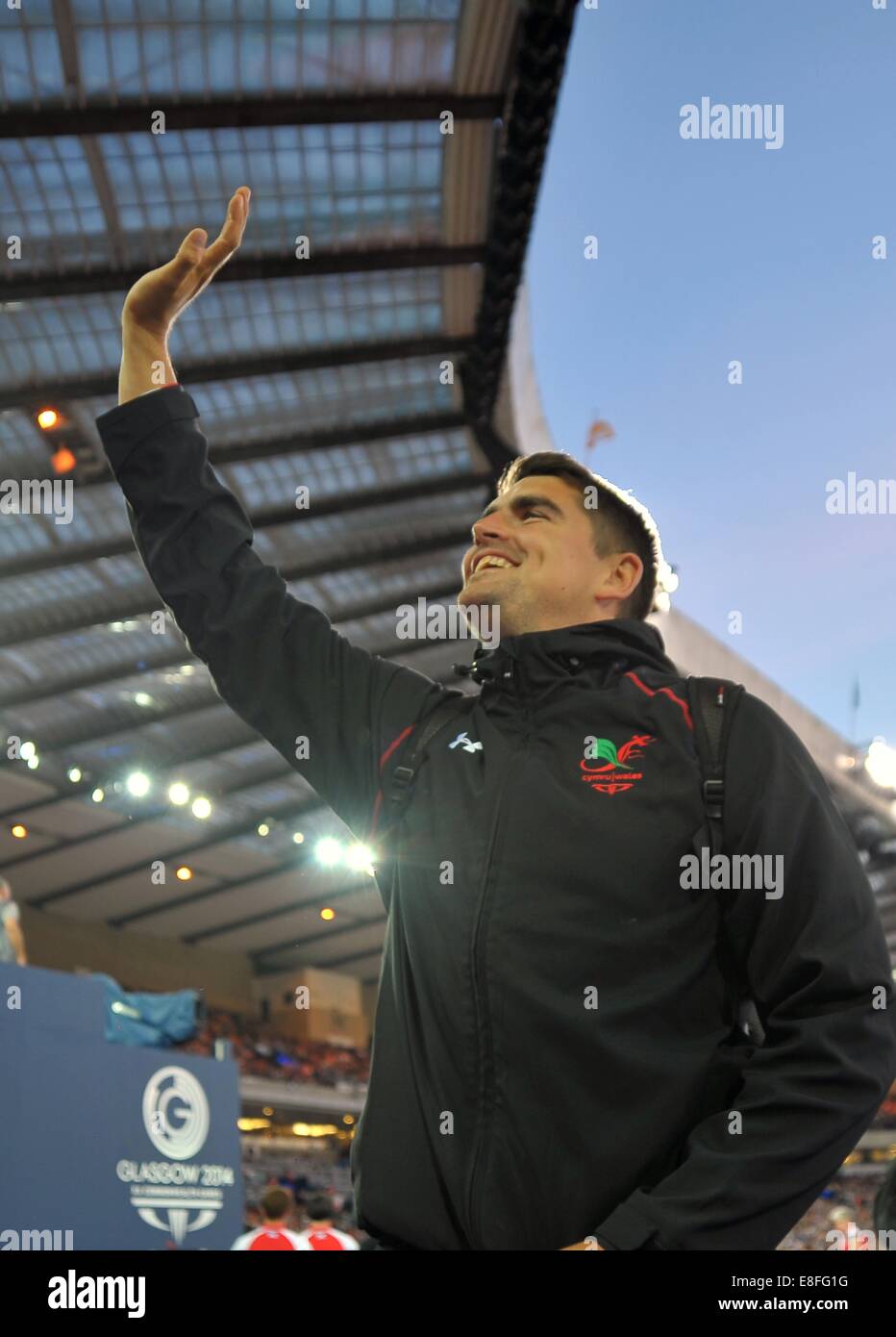 Lee Doran (WAL) waves to the crowd. Javelin. Athletics. Athletics ...
