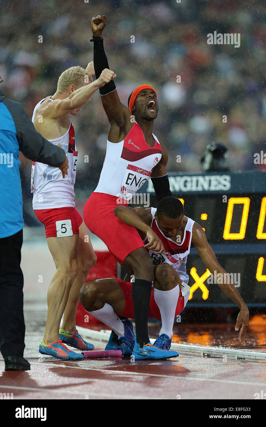Matthew Hudson-Smith (ENG) is congratulated by Conrad Williams (ENG ...
