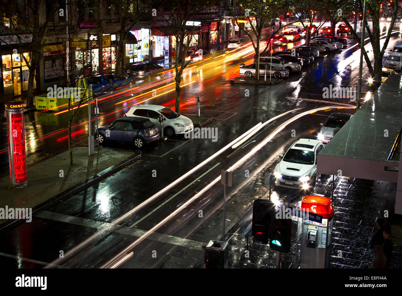 Australia, Victoria, Melbourne, City of Melbourne, Travelling city cars ...