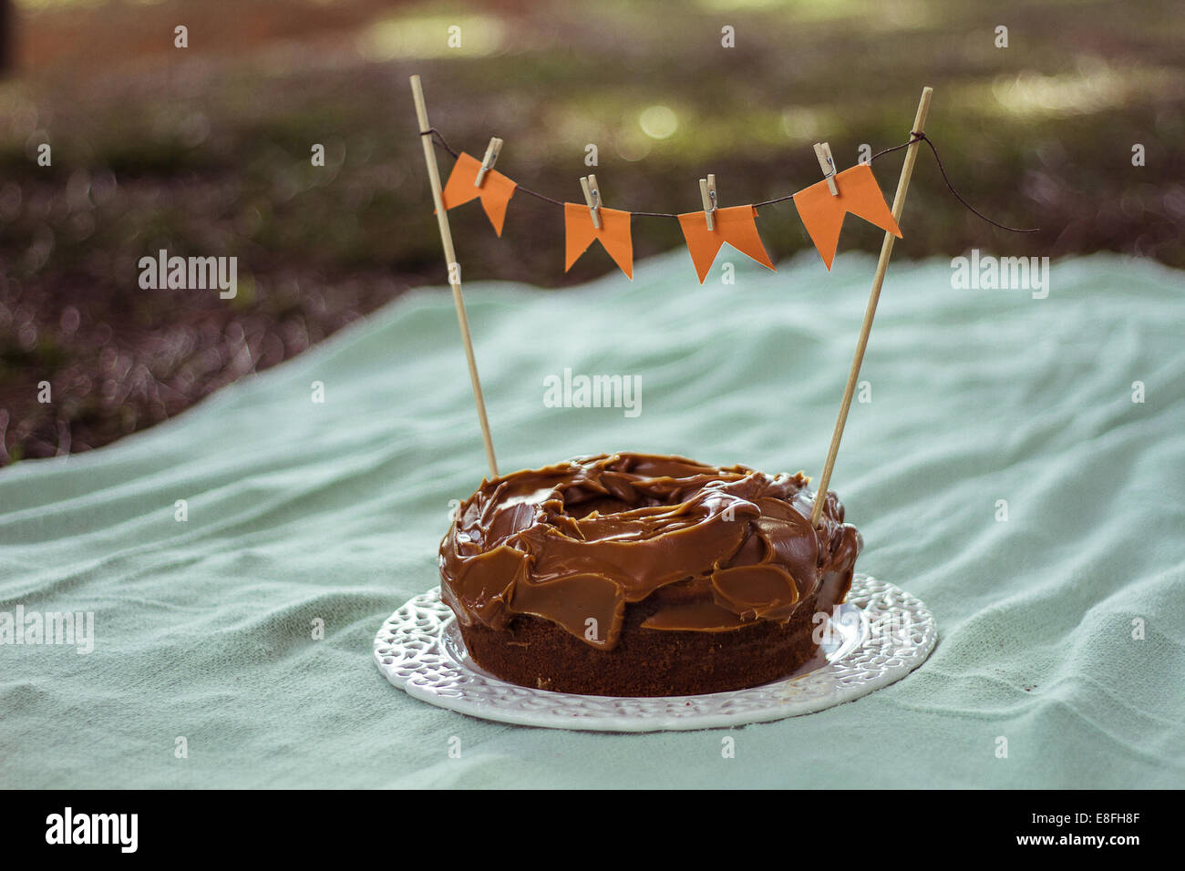Birthday Cake decorated with flags Stock Photo - Alamy