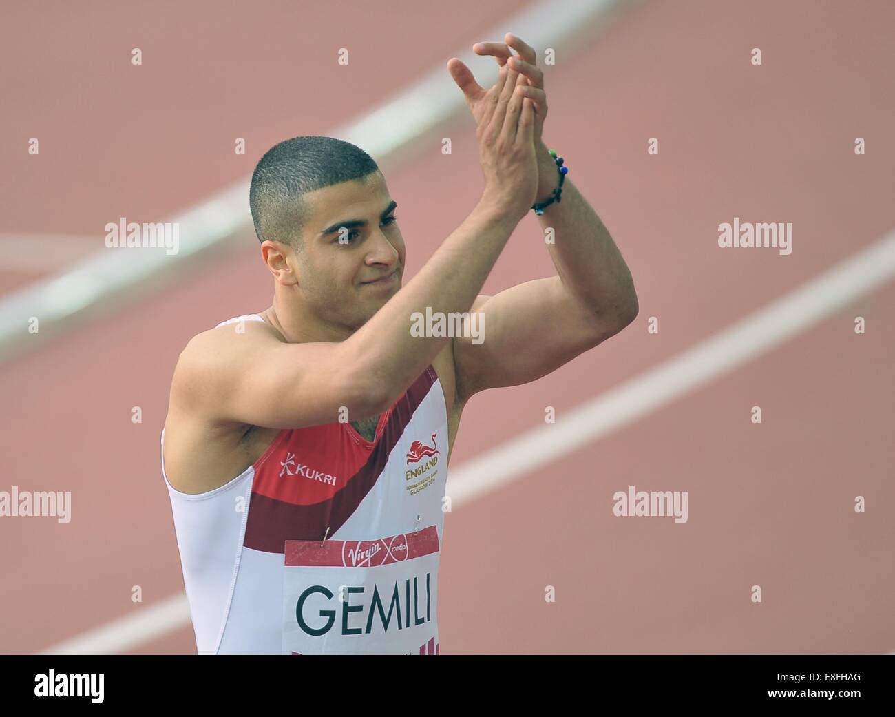 Adam Gemili (ENG) in the mens 100m semi-final. Athletics - Hampden Park ...
