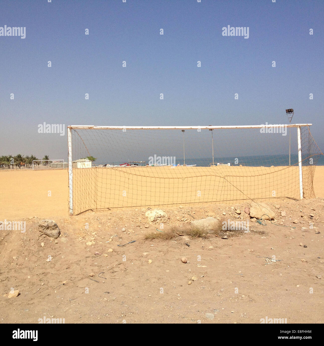 Football pitch on a beach, Muscat, Oman Stock Photo - Alamy