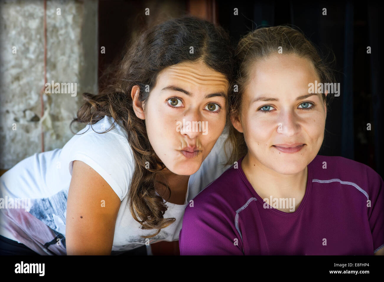 Portrait of two women Stock Photo - Alamy