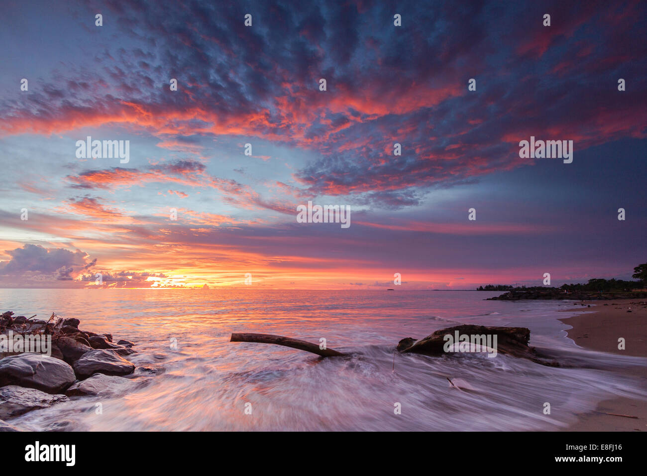 Sunset Over Sea Stock Photo - Alamy