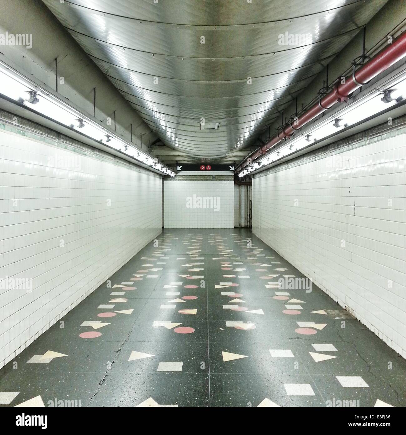 USA, New York State, New York City, Subway station corridor Stock Photo ...