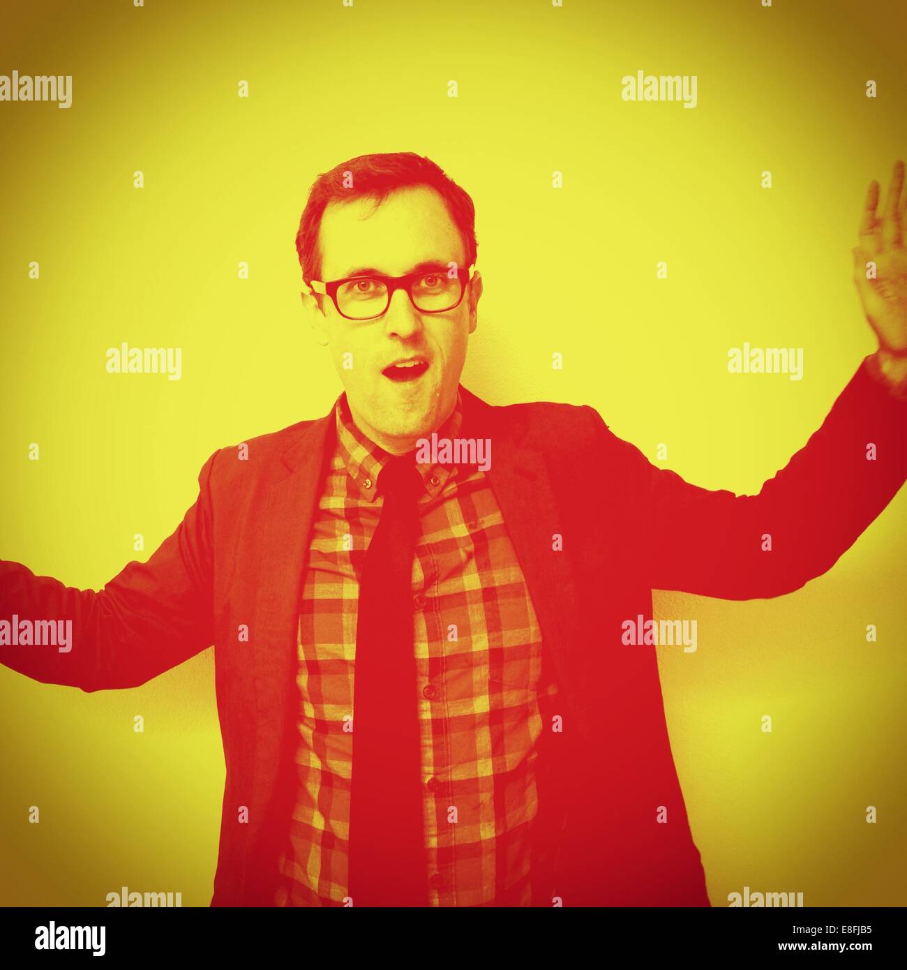 Portrait of an excited businessman Stock Photo - Alamy