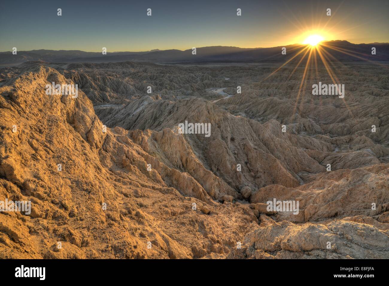 USA, California, Anza-Borrego Desert State Park, Landscape at sunset ...