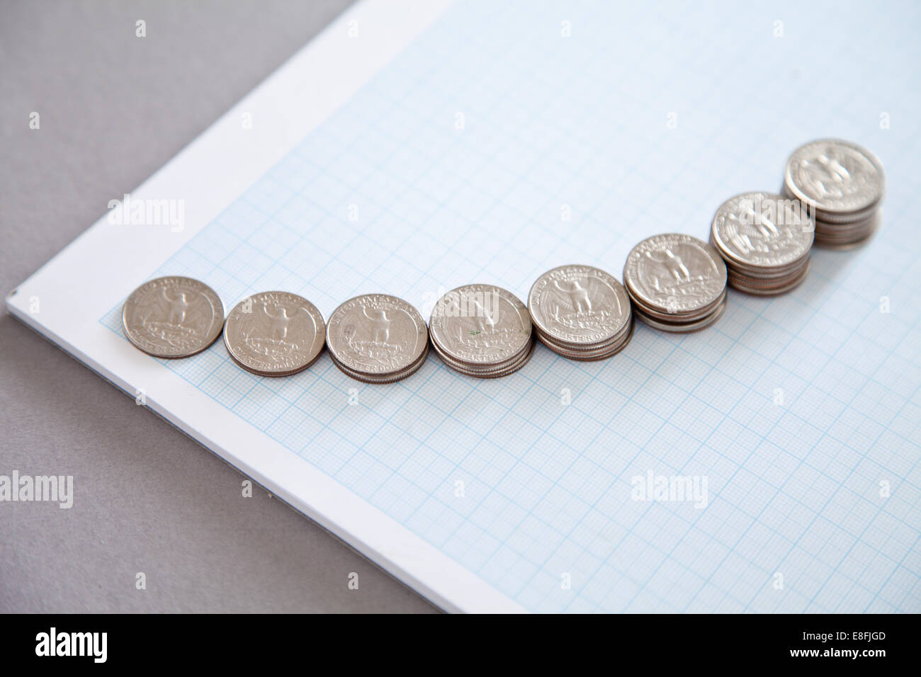 American quarters stack hi-res stock photography and images - Alamy