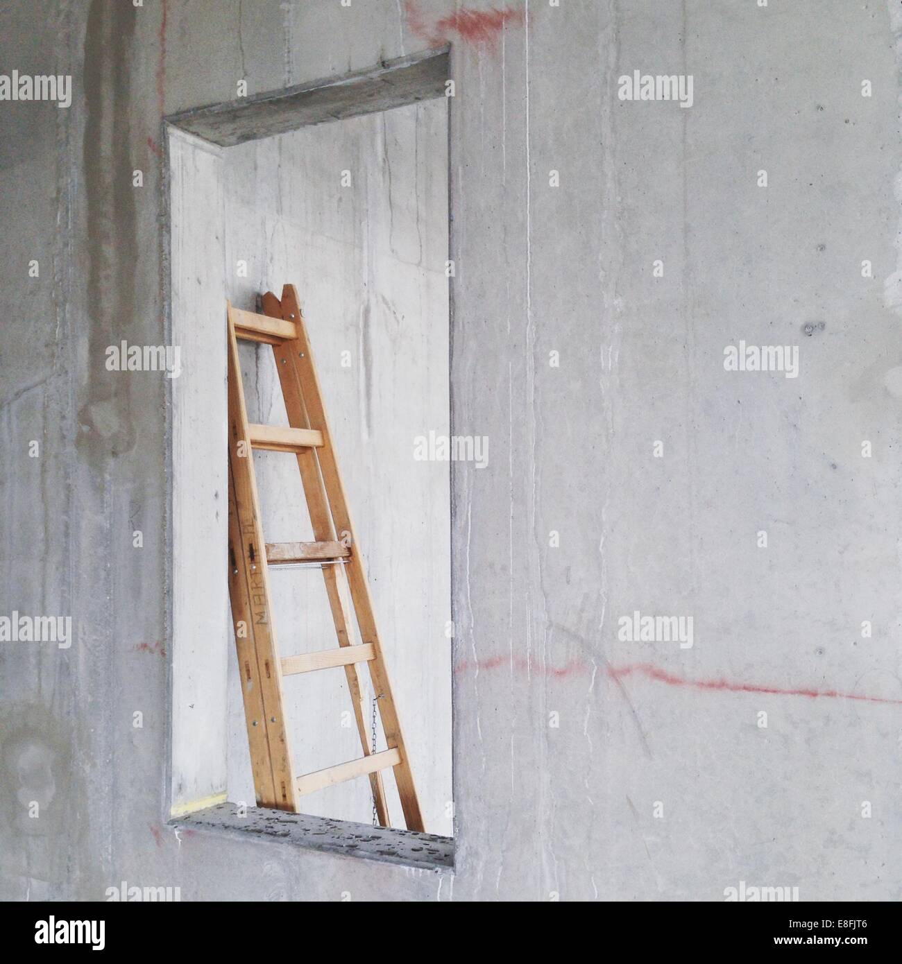 Ladder in building under construction Stock Photo - Alamy