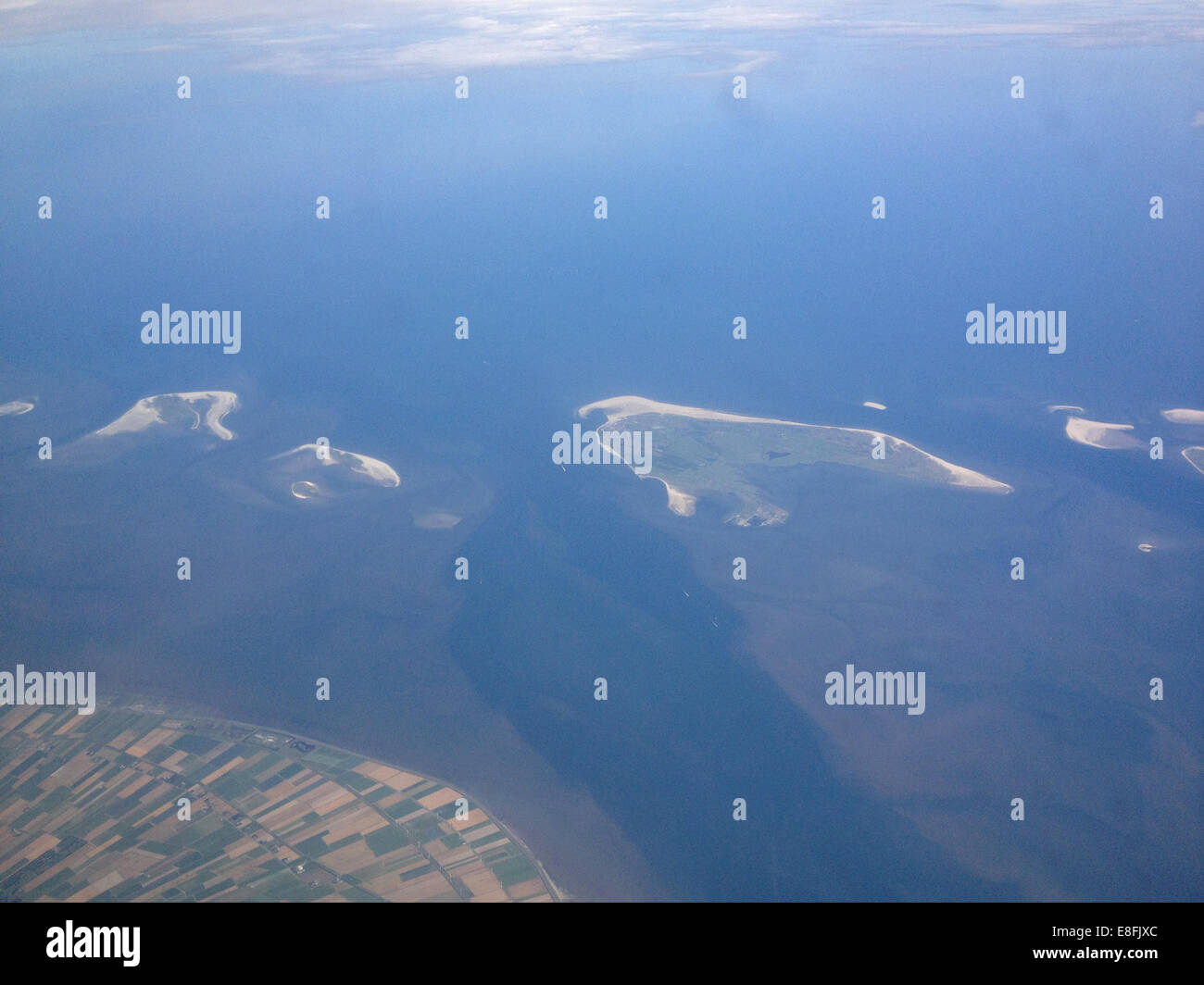 Denmark, Sand flats and agricultural coastline Stock Photo - Alamy