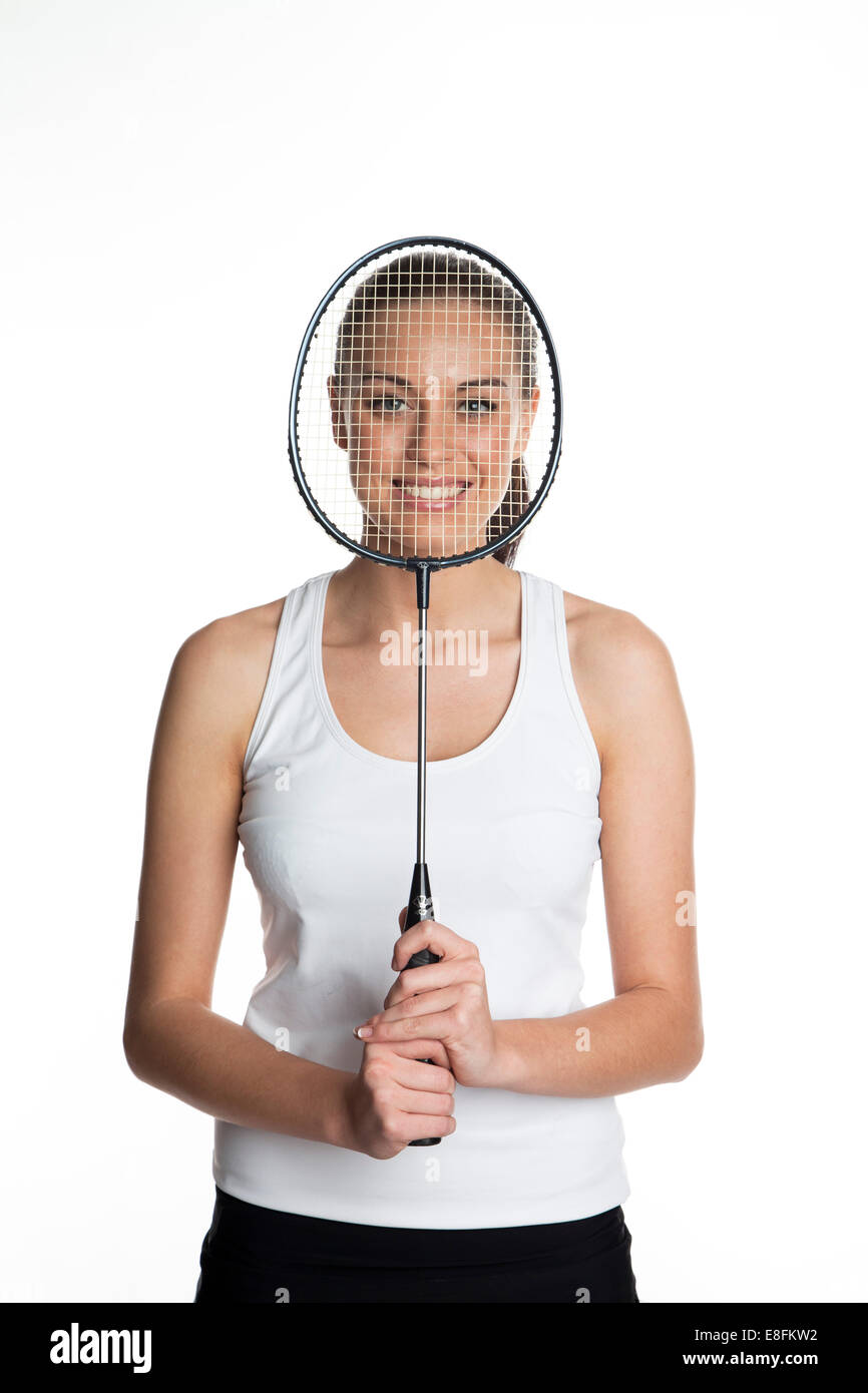 Portrait of Female badminton player Stock Photo - Alamy