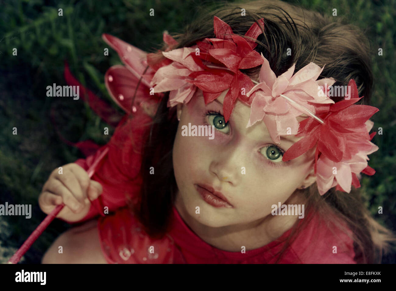 Girl dressed in pink fairy costume Stock Photo - Alamy