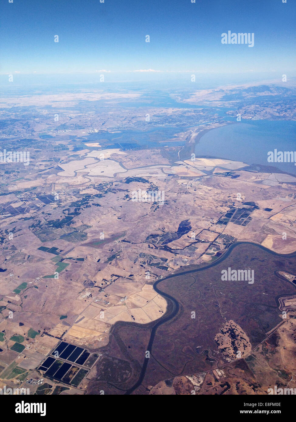 Aerial view of desert landscape, California, United States Stock Photo ...