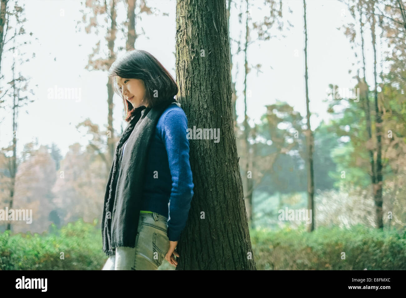 Leaning against tree hi-res stock photography and images - Alamy