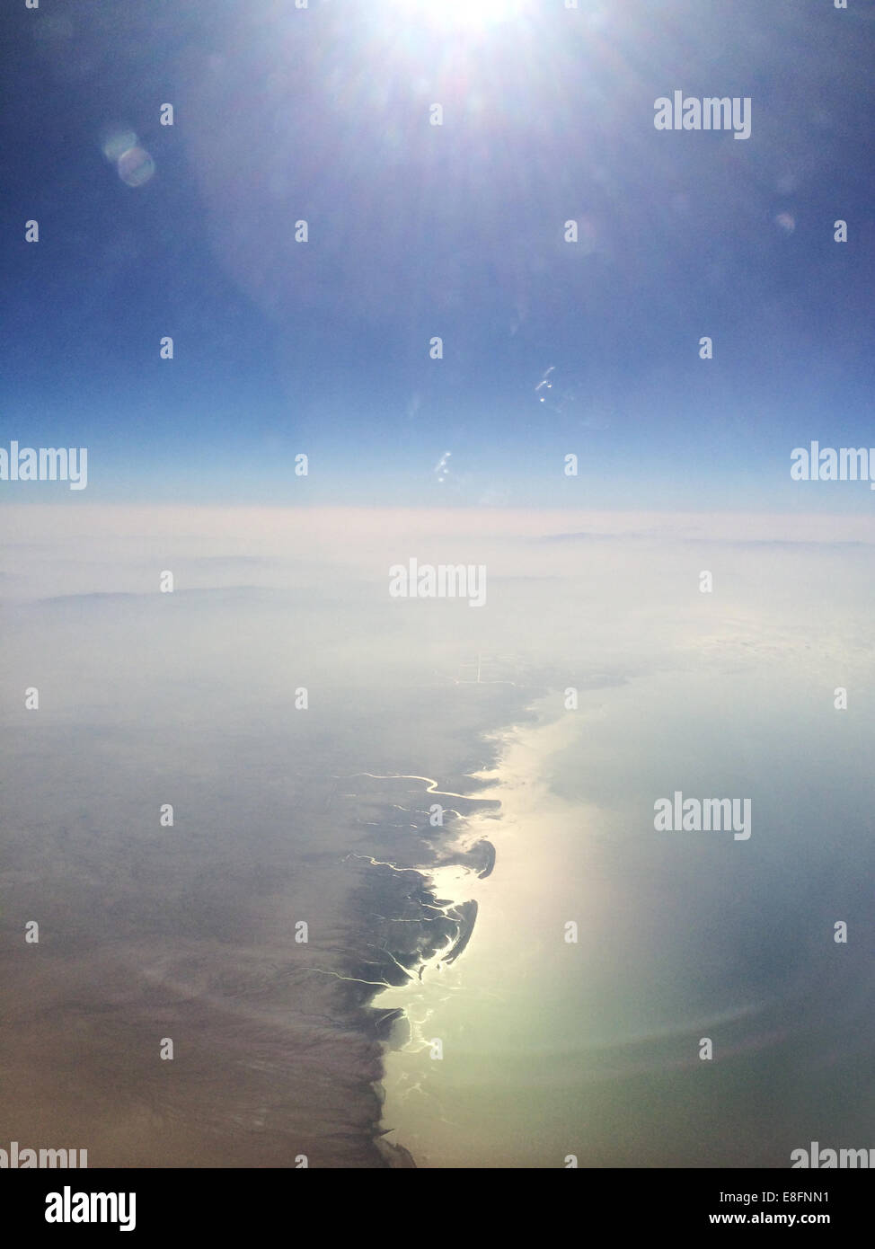 Aerial view of coastline at morning Stock Photo - Alamy