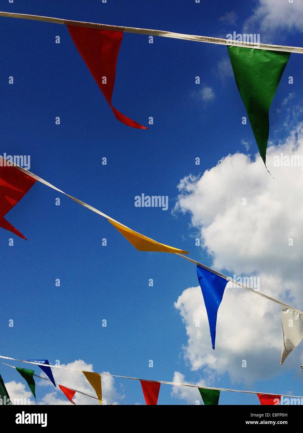 Rows of multi coloured bunting Stock Photo - Alamy