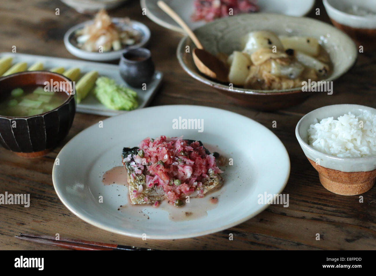 Traditional Japanese lunch, Japan Stock Photo - Alamy