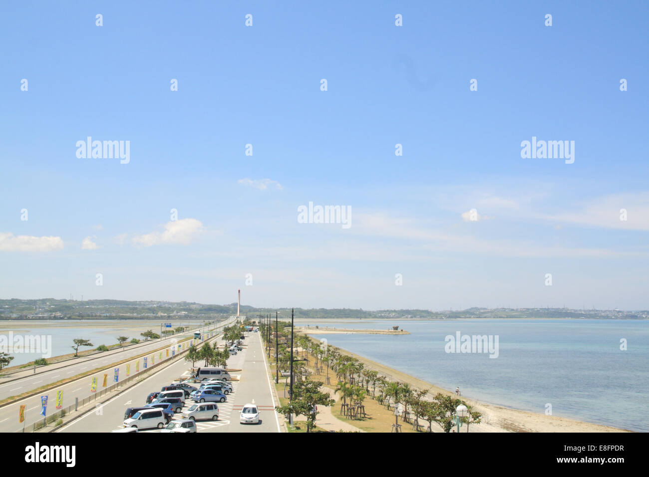Japan, Elevated view of road along sea Stock Photo - Alamy