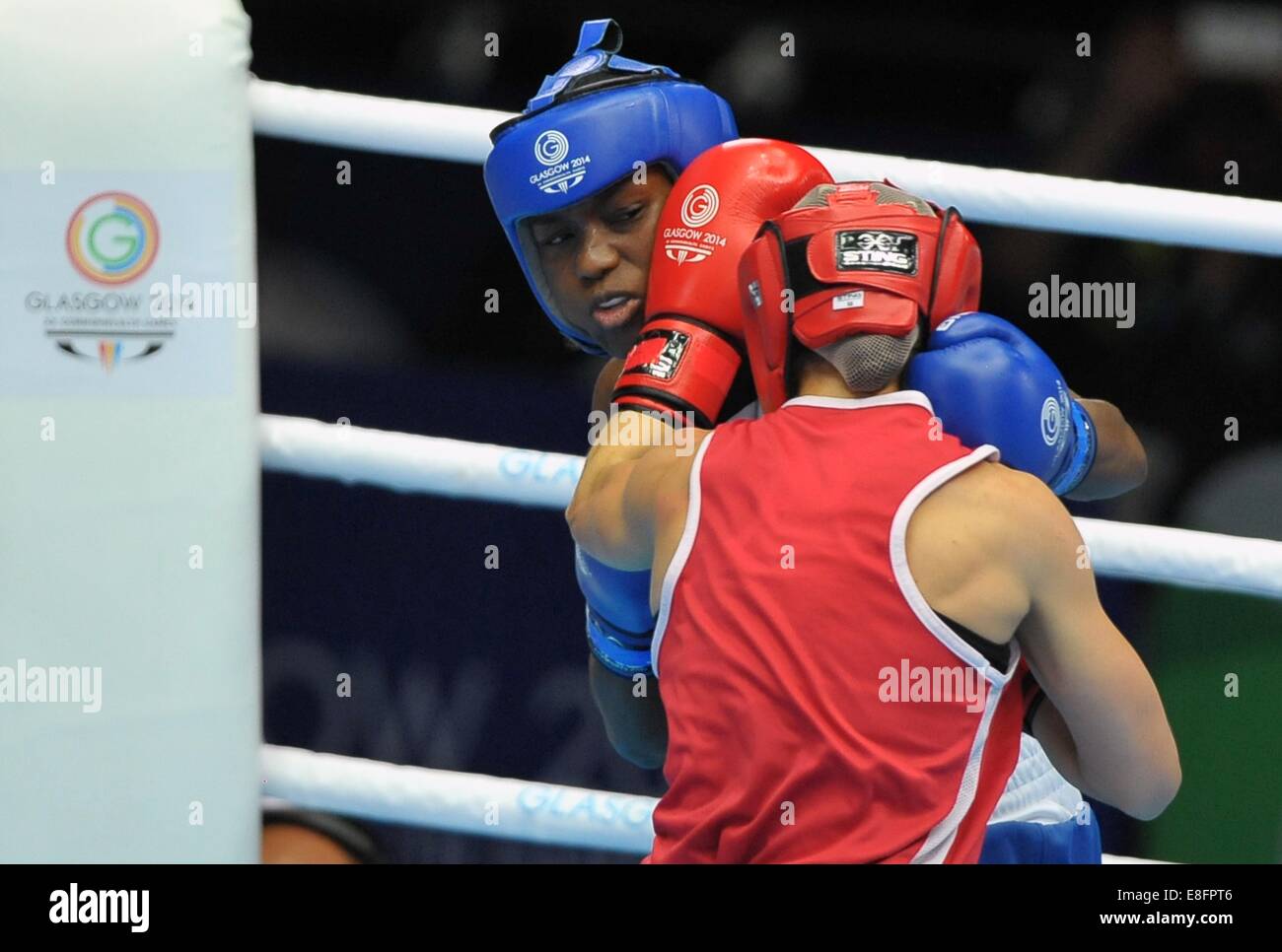 Nicola Adams (ENG, blue) and Mandy Bujold (CAN). Womens 48-51Kg. Boxing ...