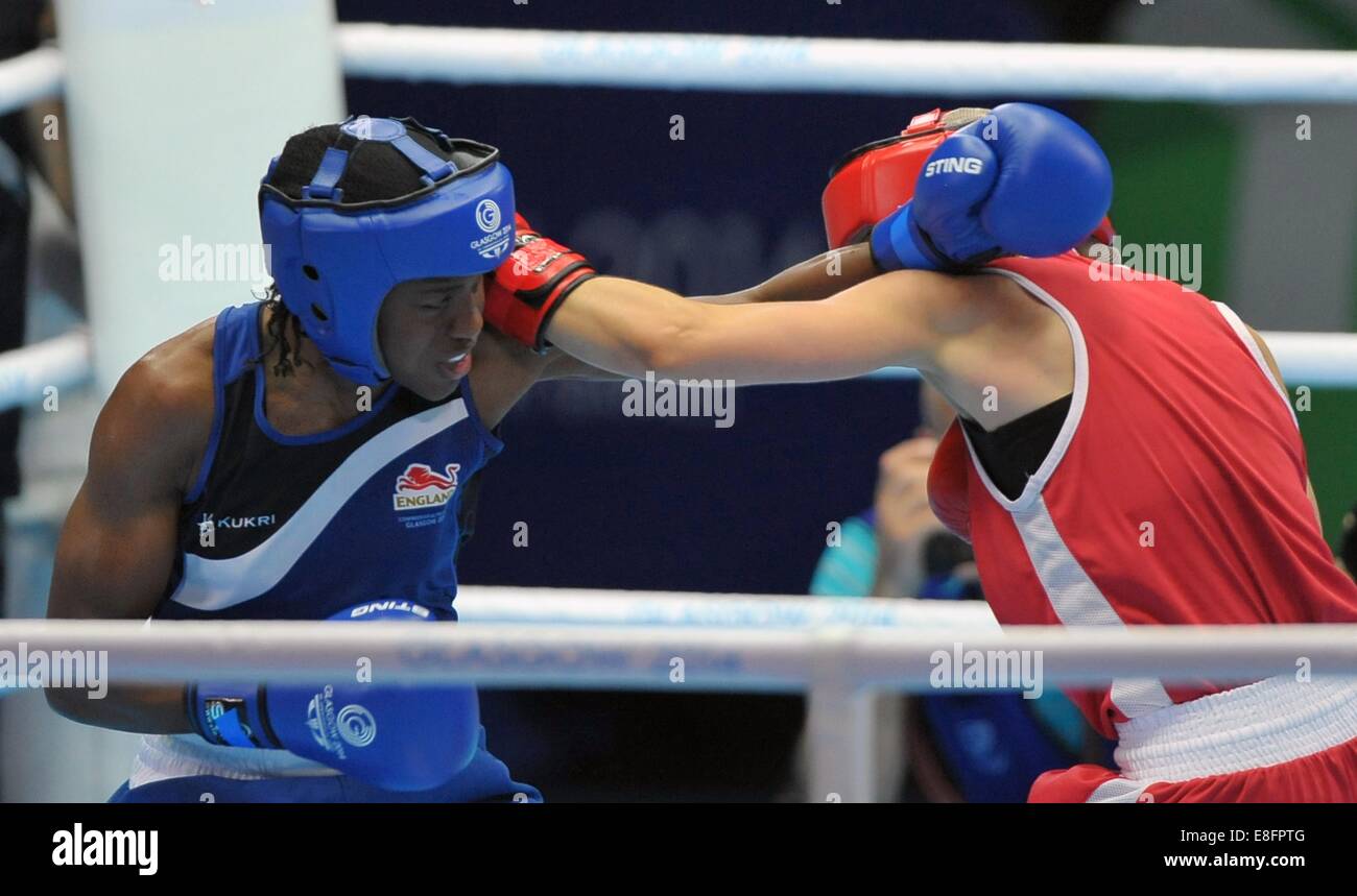 Nicola Adams (ENG, blue) and Mandy Bujold (CAN). Womens 48-51Kg. Boxing ...