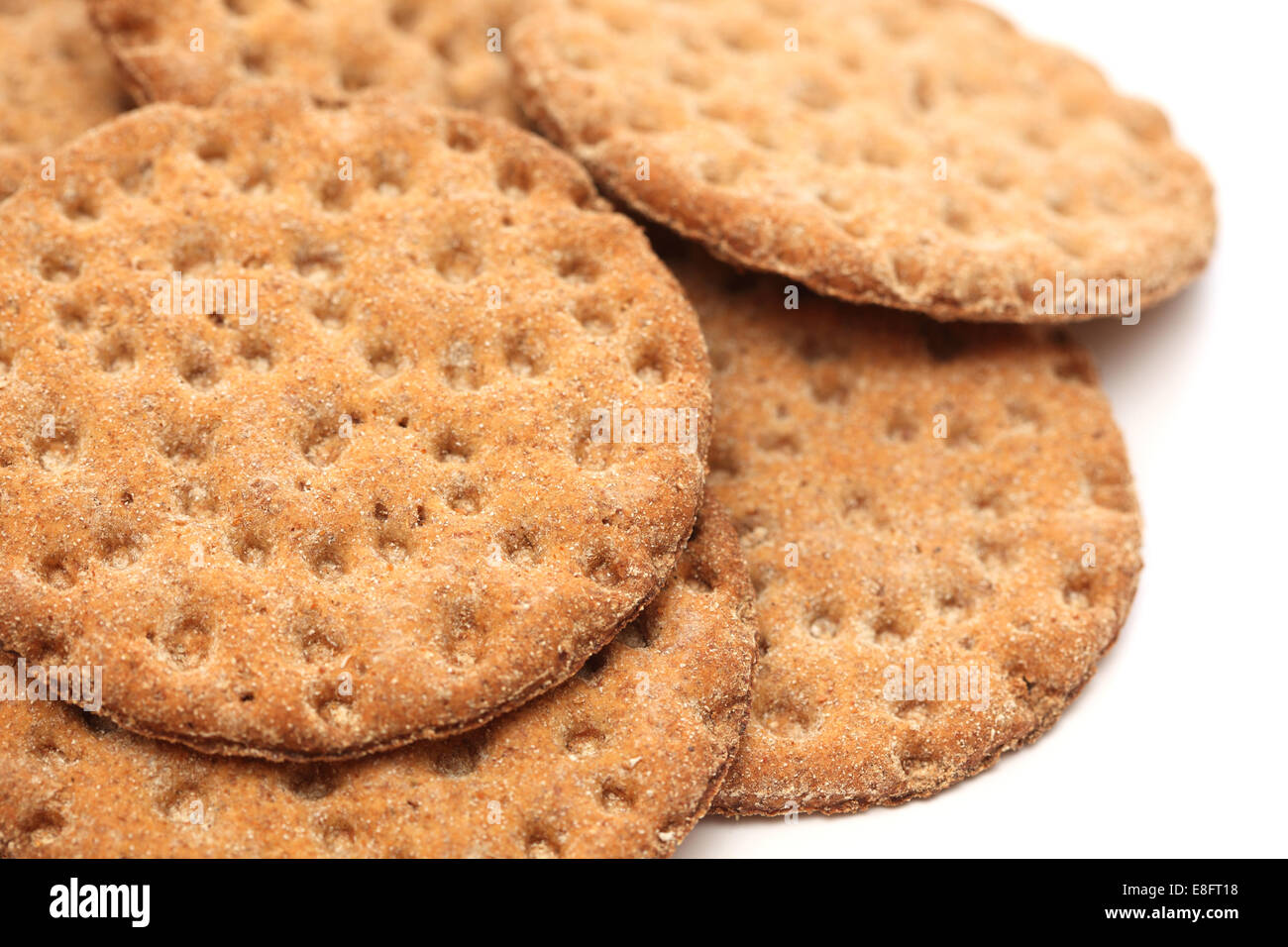 Round crispbread on a white background Stock Photo - Alamy