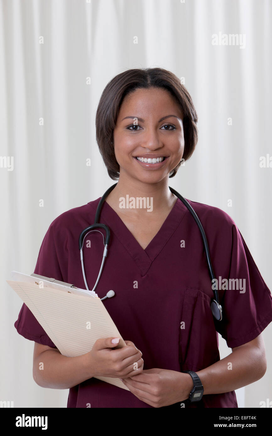 Portrait of senior nurse Stock Photo - Alamy