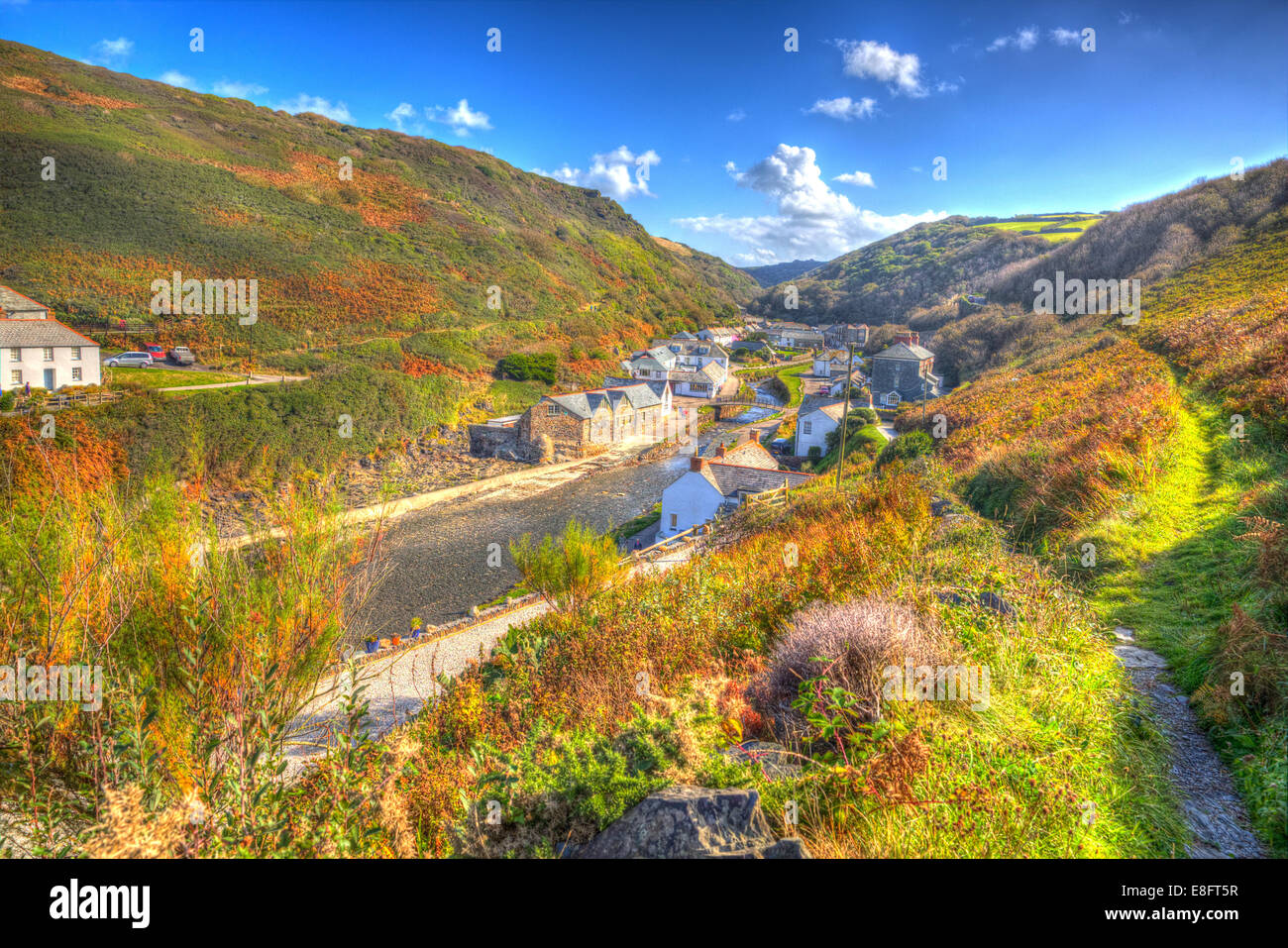 Boscastle town North Cornwall between Bude and Tintagel England UK like ...