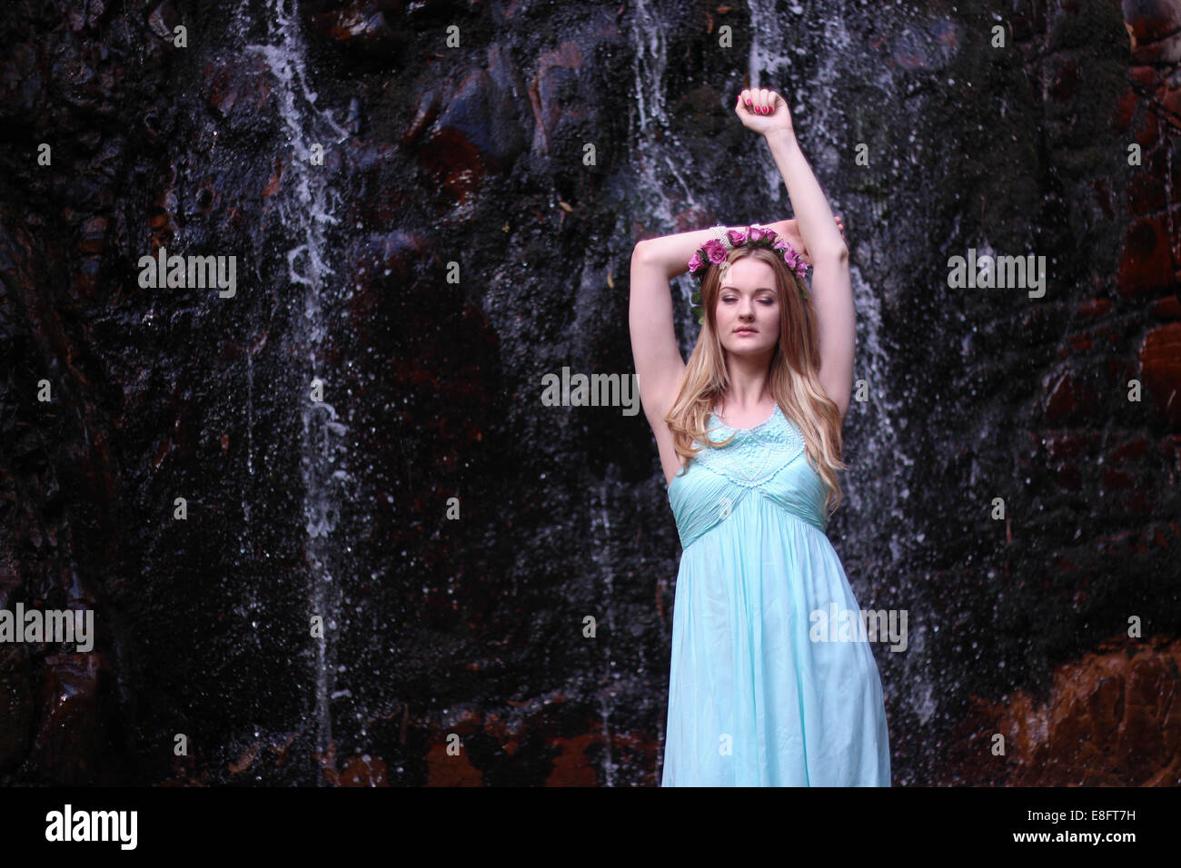 Waterfall woman arms hi-res stock photography and images - Alamy