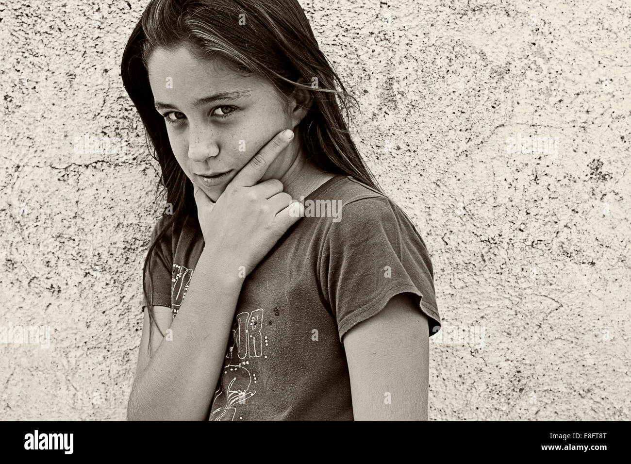 Portrait of moody teenage girl Stock Photo - Alamy