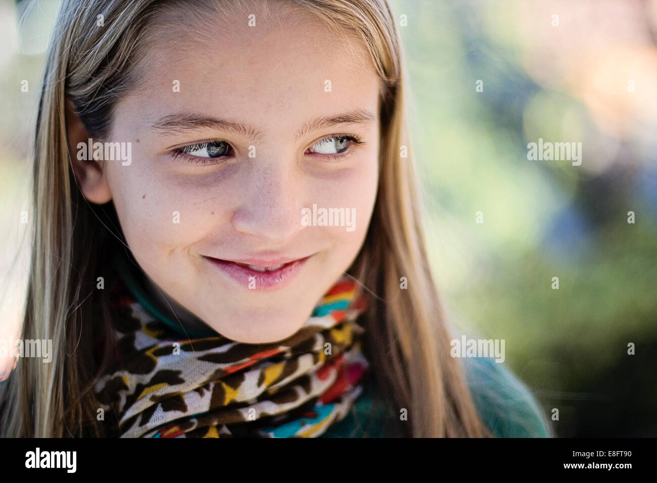 Portrait of a smiling girl Stock Photo - Alamy