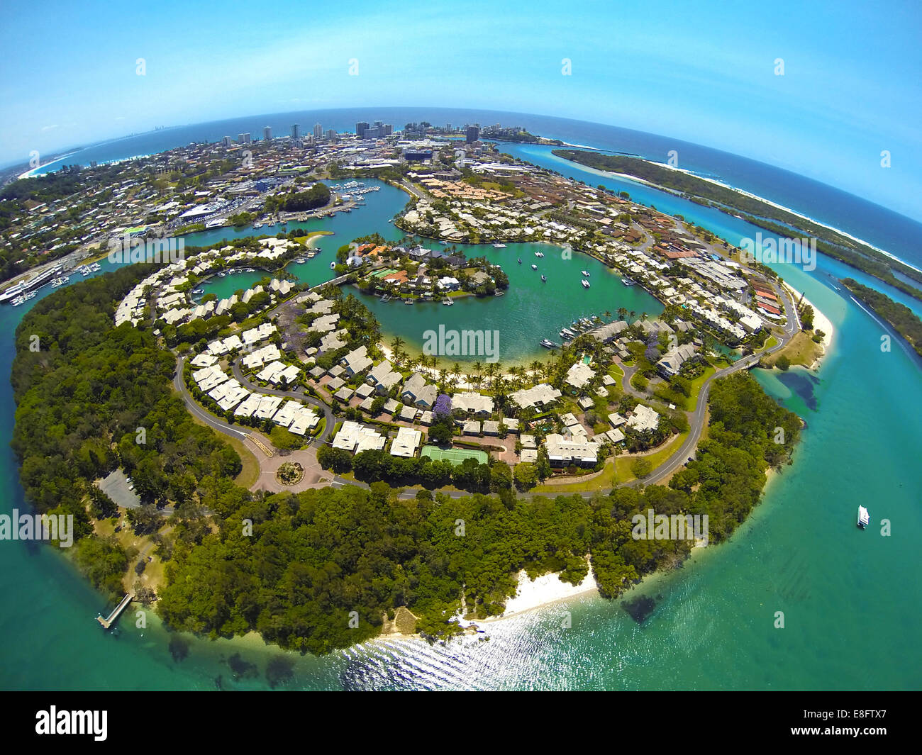 Australia, Greenbank, Aerial view of Terranora Creek Stock Photo - Alamy