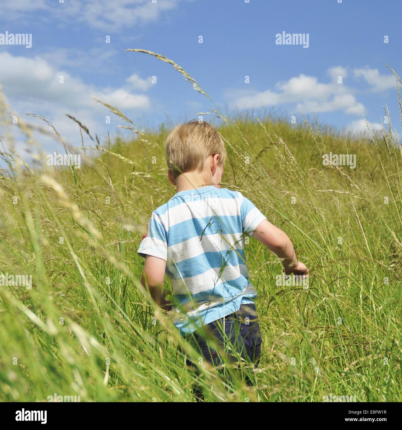 Boys running through the field hi-res stock photography and images - Alamy