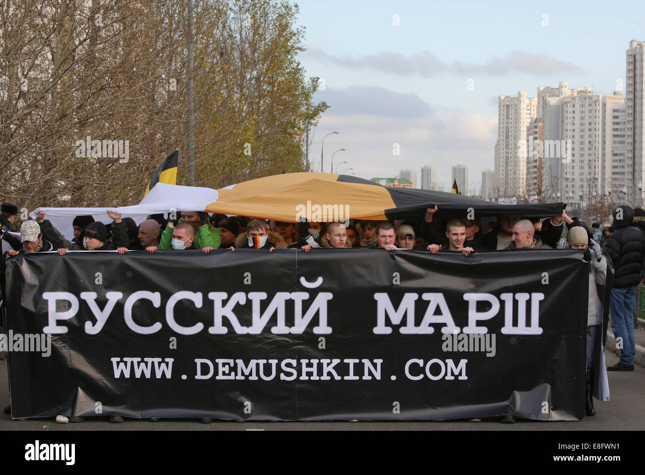 Russian nationalists holding their annual 'Russian March' on the ...