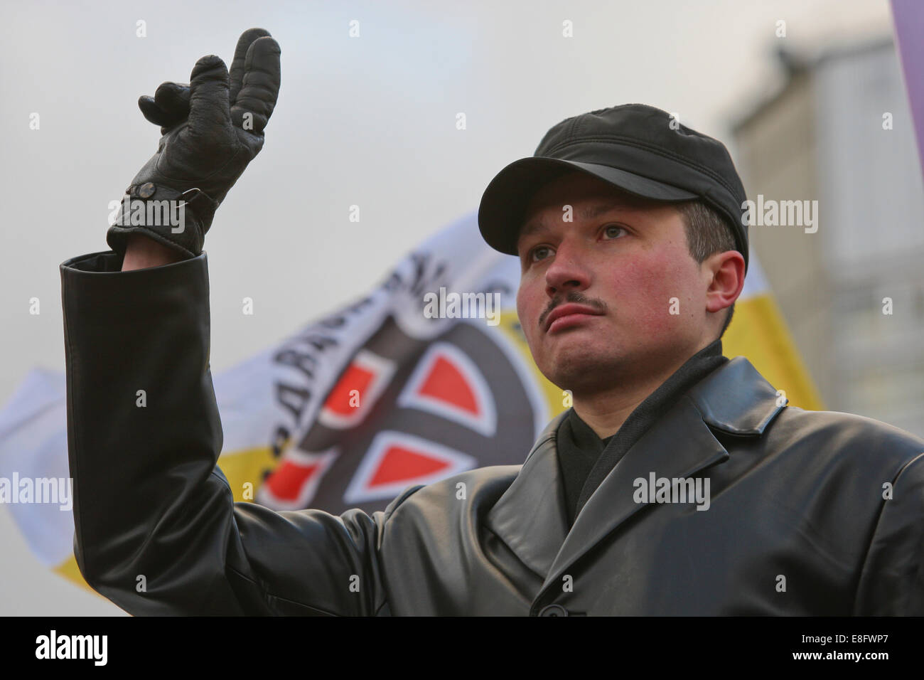Georgy Borovikov, leader of a Moscow nationalist group, at the annual ...