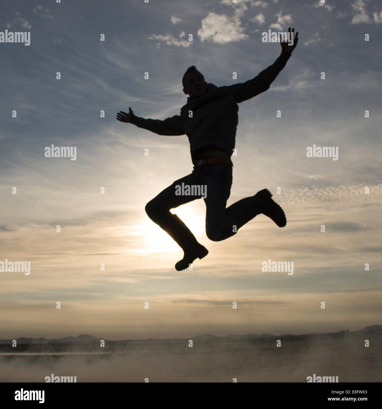 Jumping man silhouette hi-res stock photography and images - Alamy