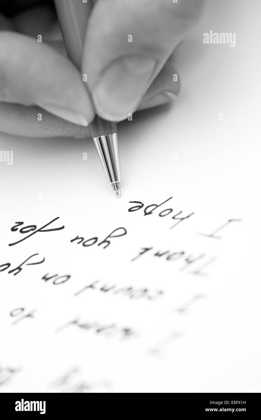 Letter handwriting Black and White Stock Photos & Images - Alamy