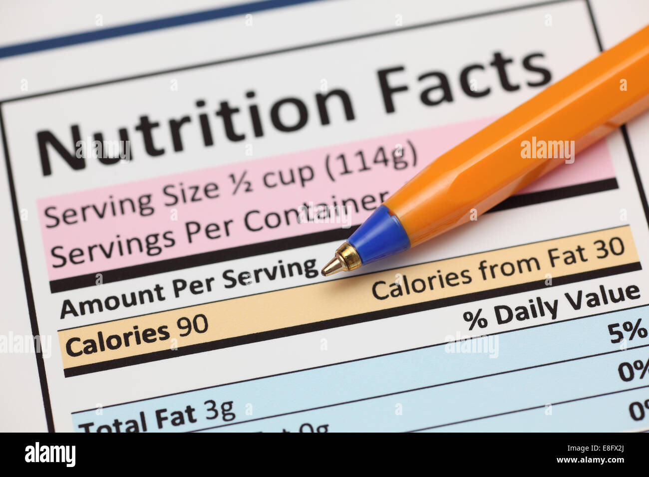Food Label Close Shot High Resolution Stock Photography and Images - Alamy