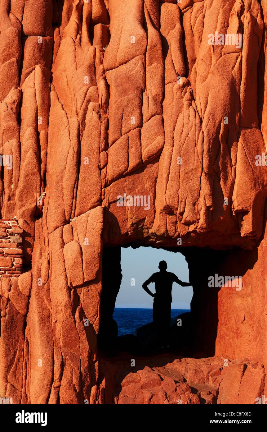 Italy, Sardinia, Arbatax, Red rock formation Stock Photo - Alamy