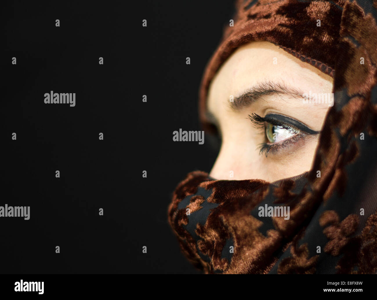 View of girl with face covered Stock Photo - Alamy