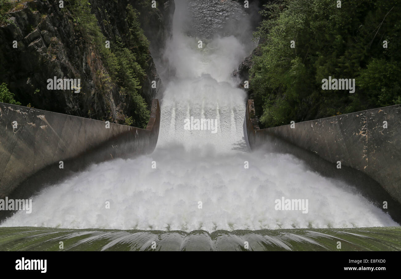 Canada, North Vancouver, Cleveland Dam, Waterfall Stock Photo - Alamy