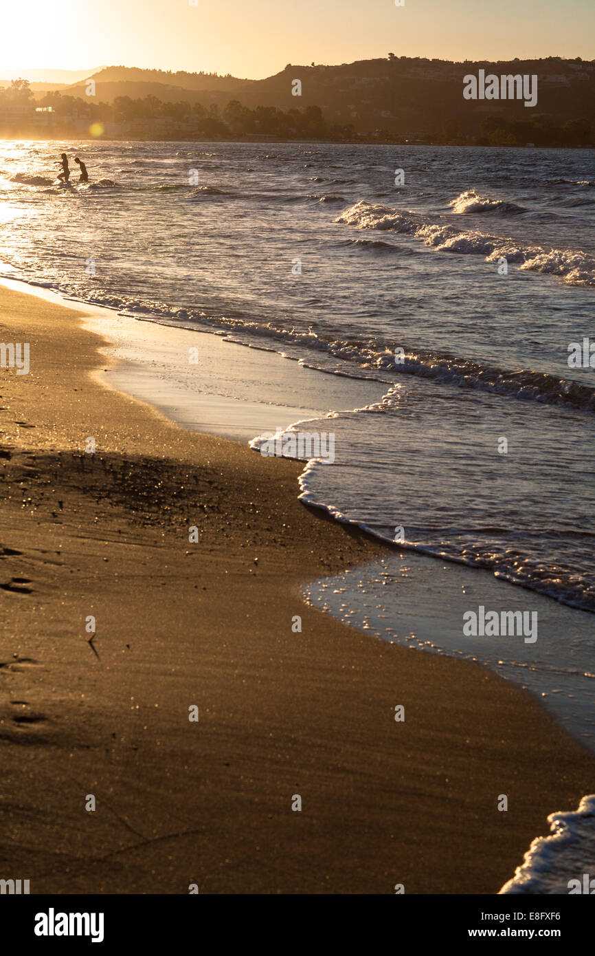 Greece, Crete, Sunset over beach Stock Photo - Alamy