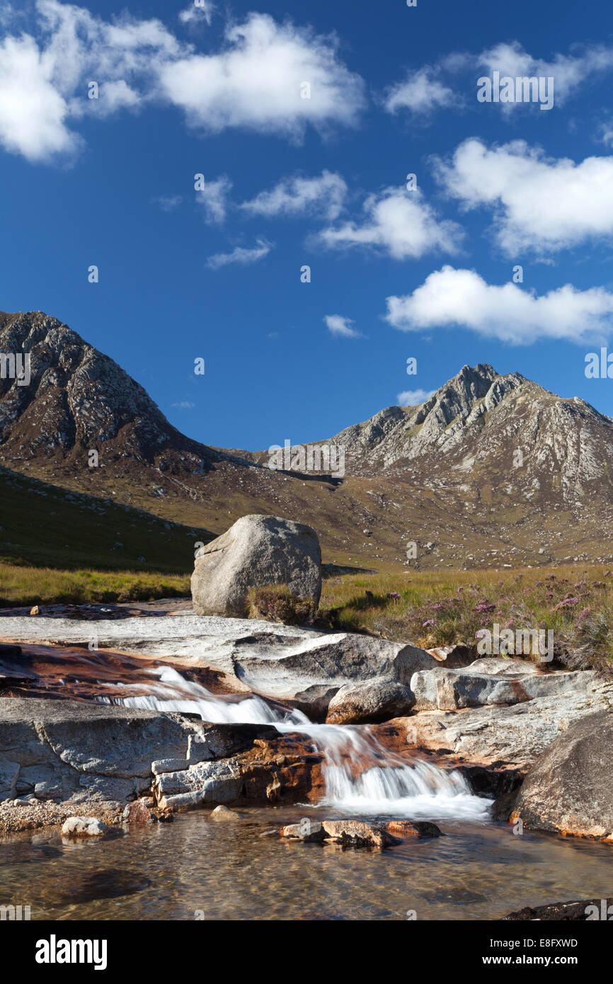Glen Rosa river looking towards Cir Mhor, Isle of Arran, Scotland Stock ...