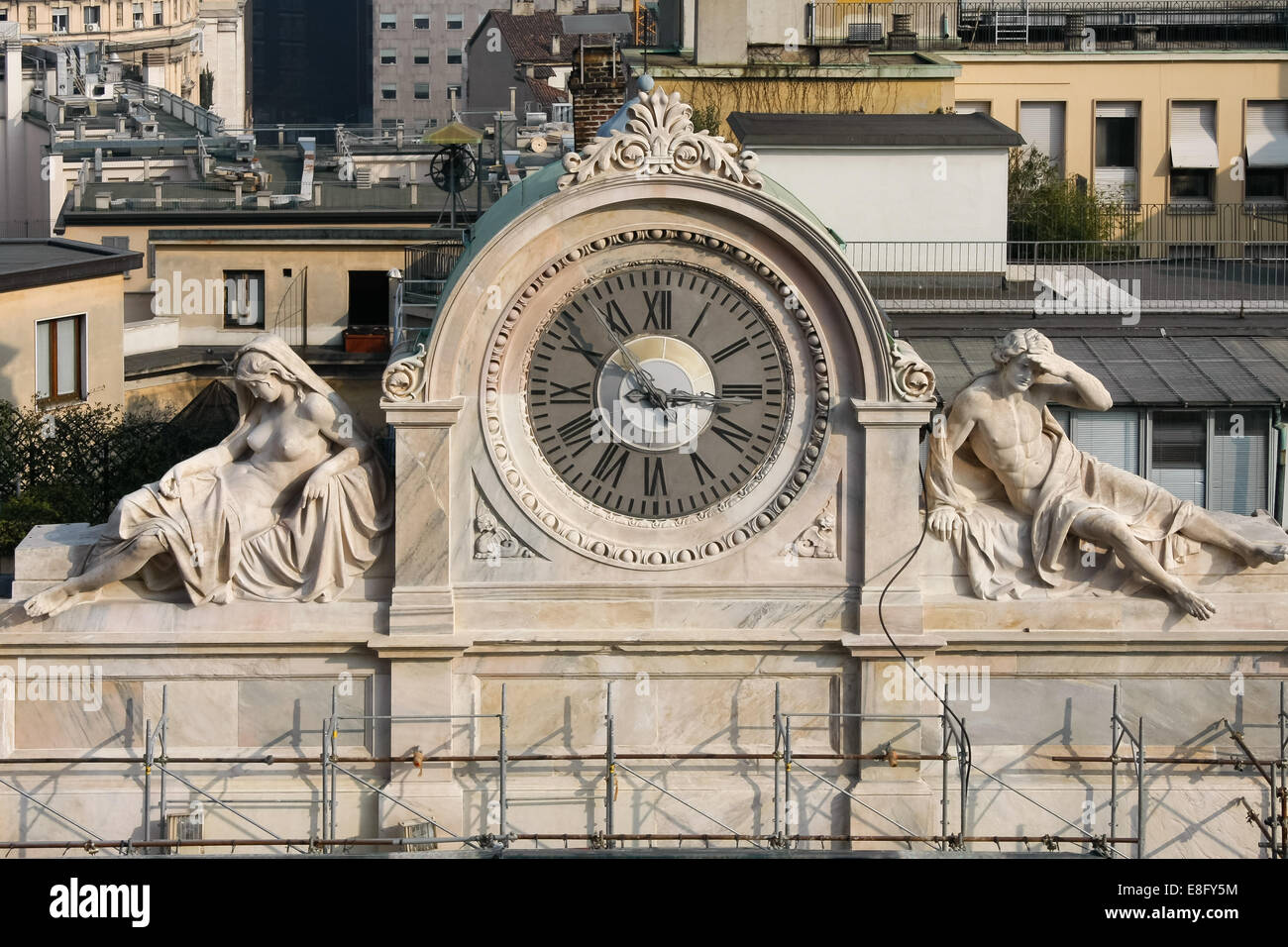 Old clock in Milan Stock Photo - Alamy