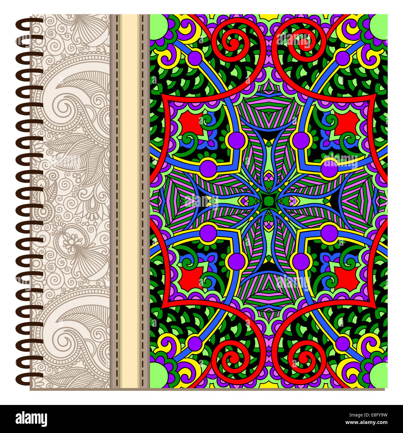 design of spiral ornamental notebook cover Stock Photo - Alamy