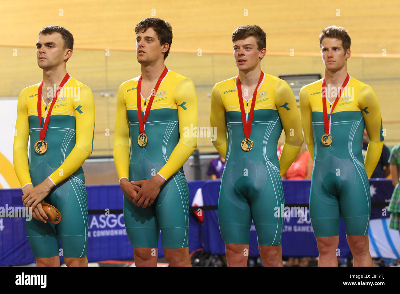 Australia with their gold medals. The Medal Cermony. Luke Bobridge ...