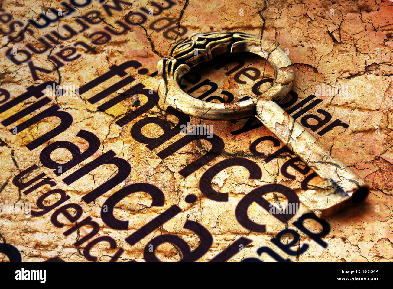 Golden key and finance concept Stock Photo - Alamy