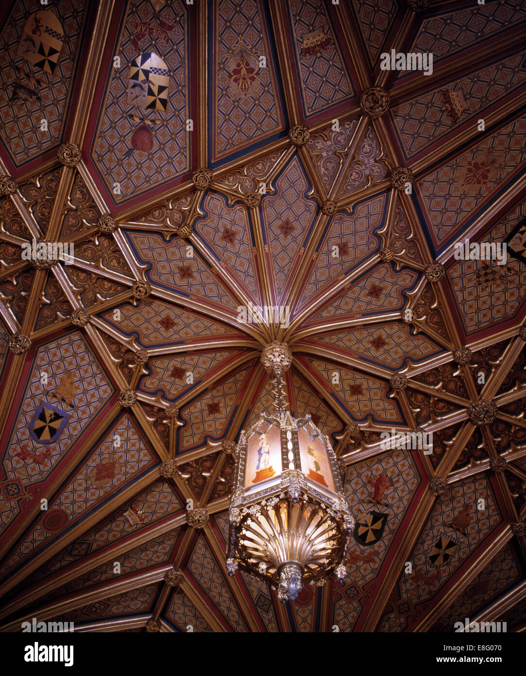 Close-up of ornate light and ceiling in stately home Stock Photo - Alamy