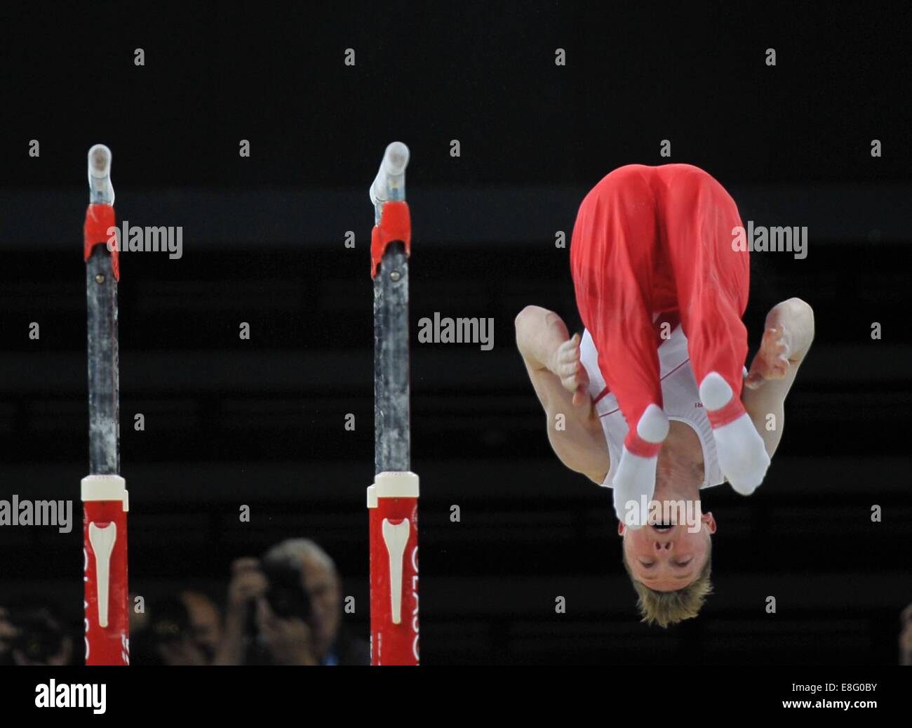 Nile Wilson (ENG). Mens Team final. Parallel Bars. Artistic Gymnastics ...