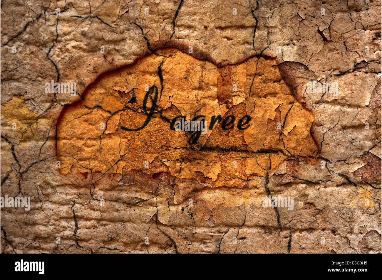 I agree text on grunge background Stock Photo - Alamy